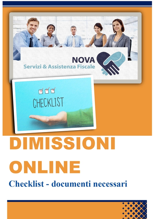 CHECKLIST DIMISSIONI ONLINE 2021 :: Nova servizi assistenza fiscale