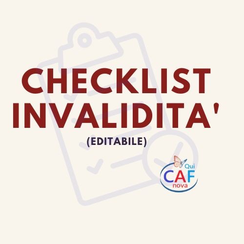 Checklist INVALIDITA' :: Nova servizi assistenza fiscale